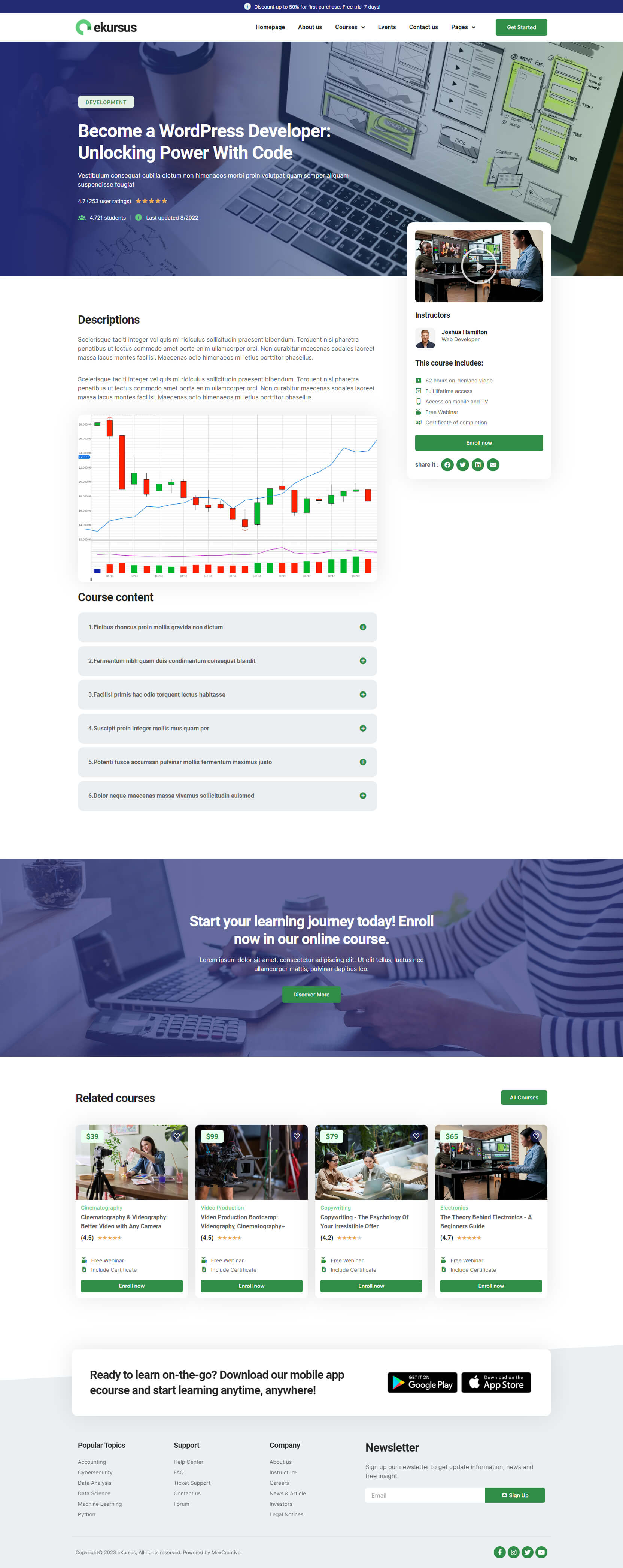 eKursus - Online Course & Education Elementor Template Kit by moxcreative